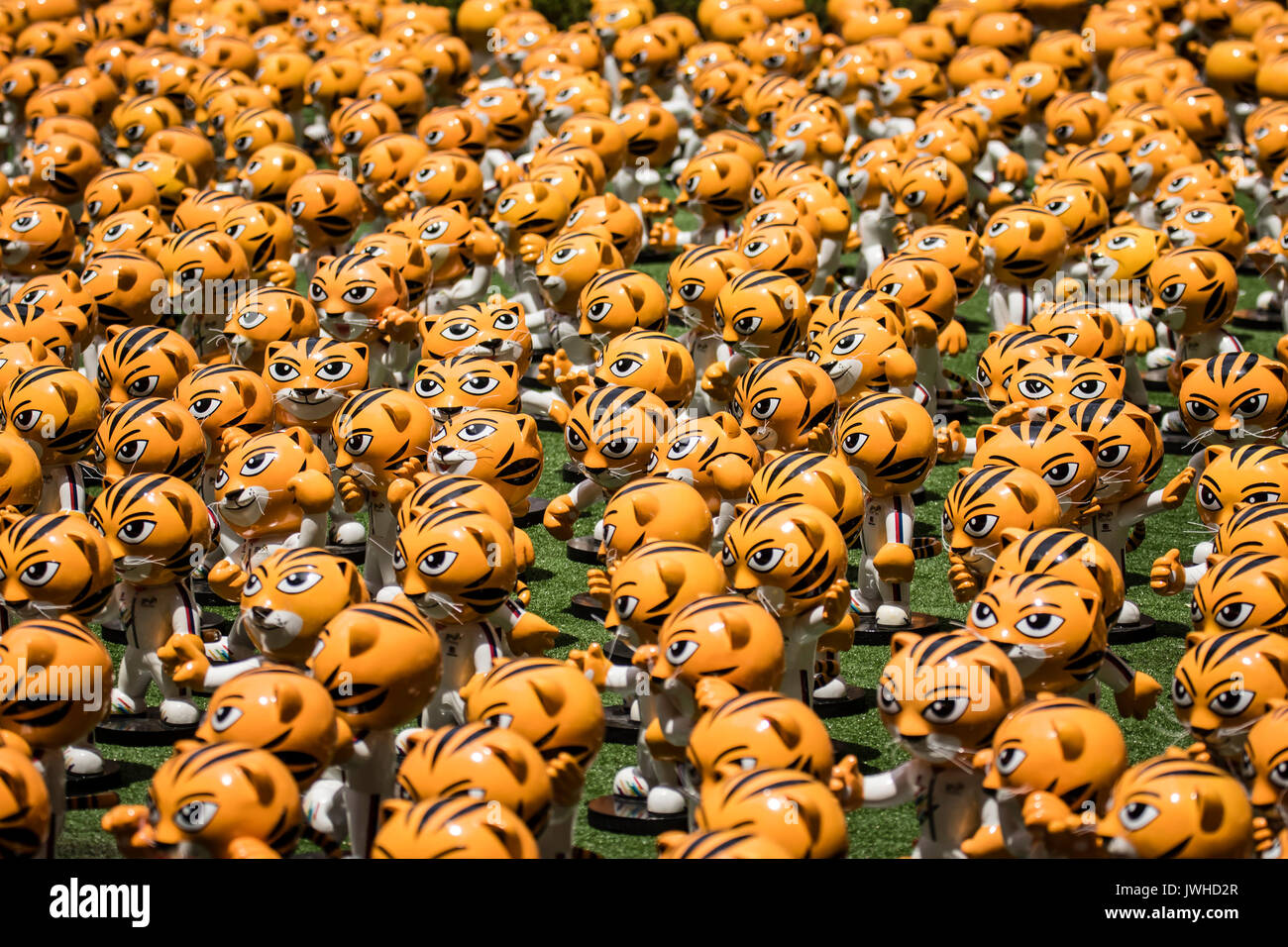 Kuala Lumpur, Malaysia. 12th August, 2017. Rimau is the official mascot ...