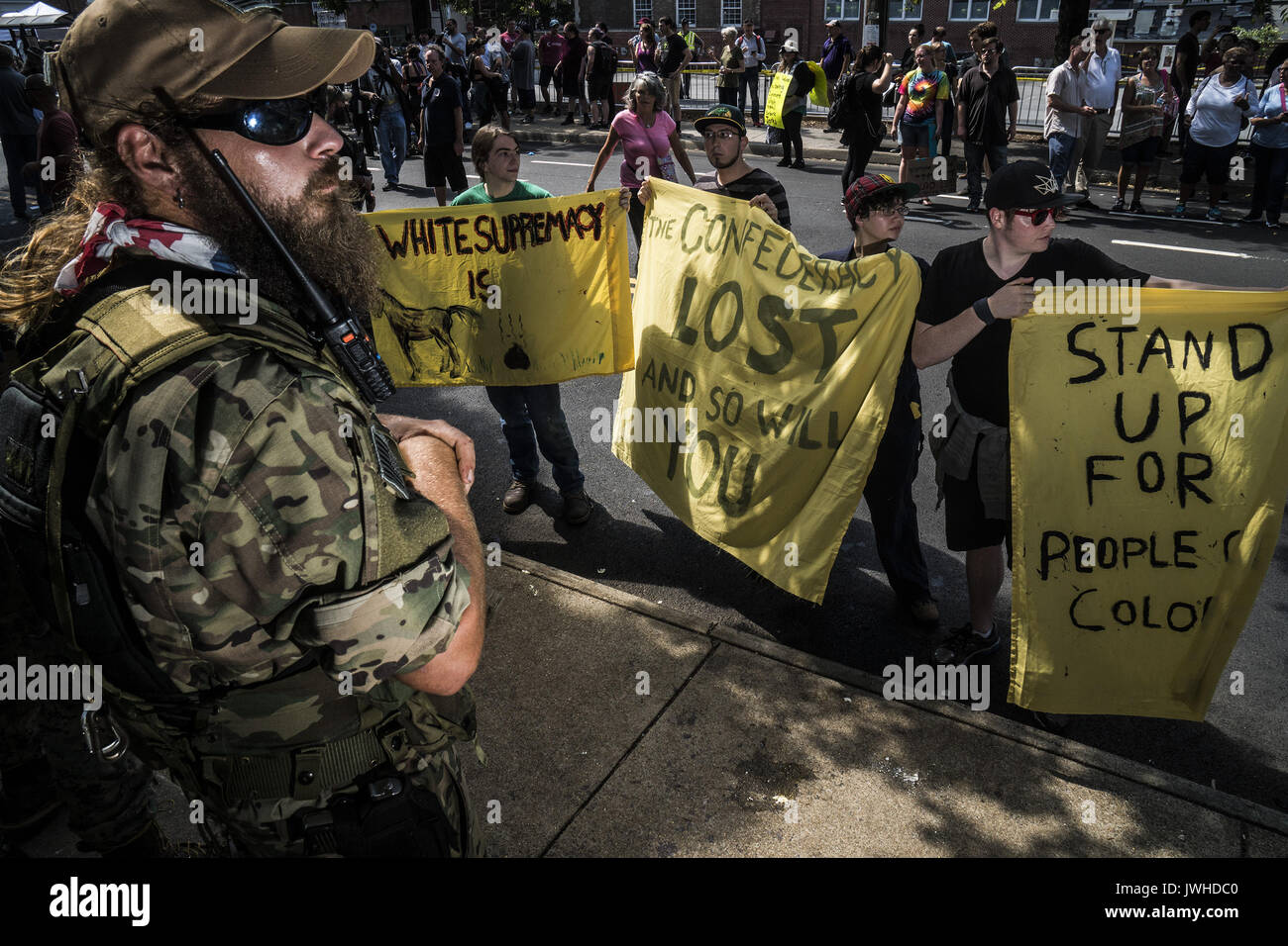 Charlottesville, Virginia, USA. 12th Aug, 2017. Counter protesters ...