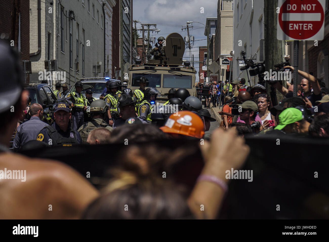 Charlottesville, Virginia, USA. 12th Aug, 2017. a group of anti-white ...