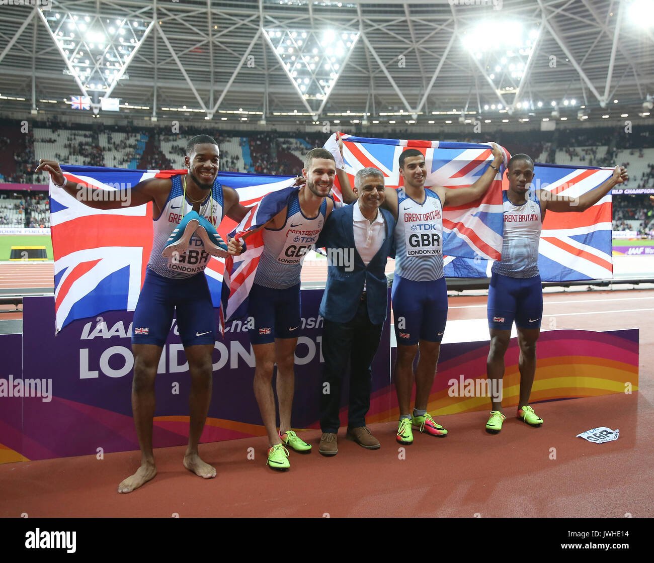 London, UK. 12th Aug, 2017. Nethaneel Mitchell Blake, Daniel Talbot, Sa ...