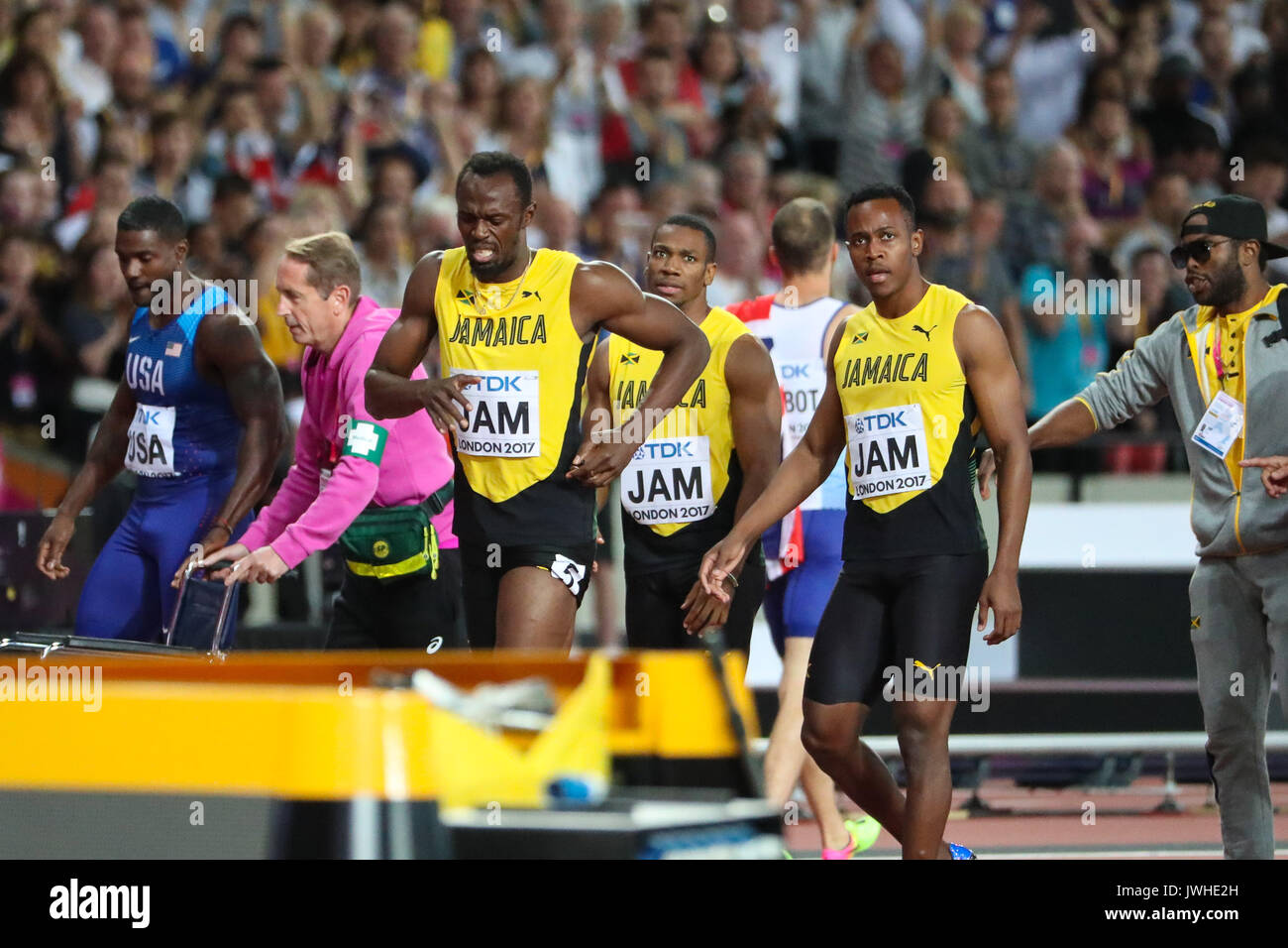 London, UK. 12th Aug, 2017. London, August 12 2017 . Usai Bolt crosses ...