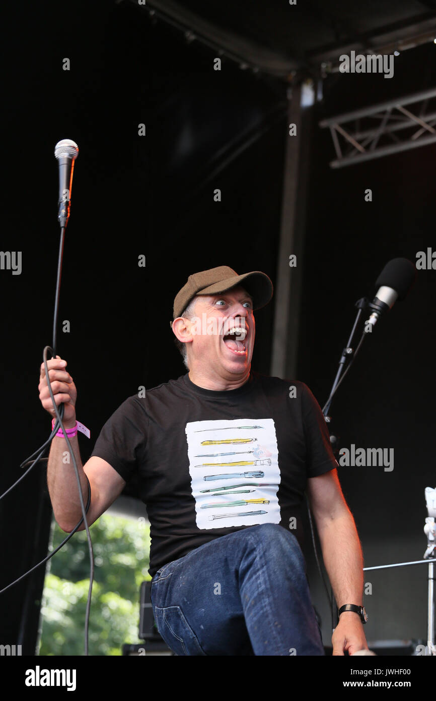Rochdale, UK. 12th August, 2017. Tom Hingley former singer with the ...