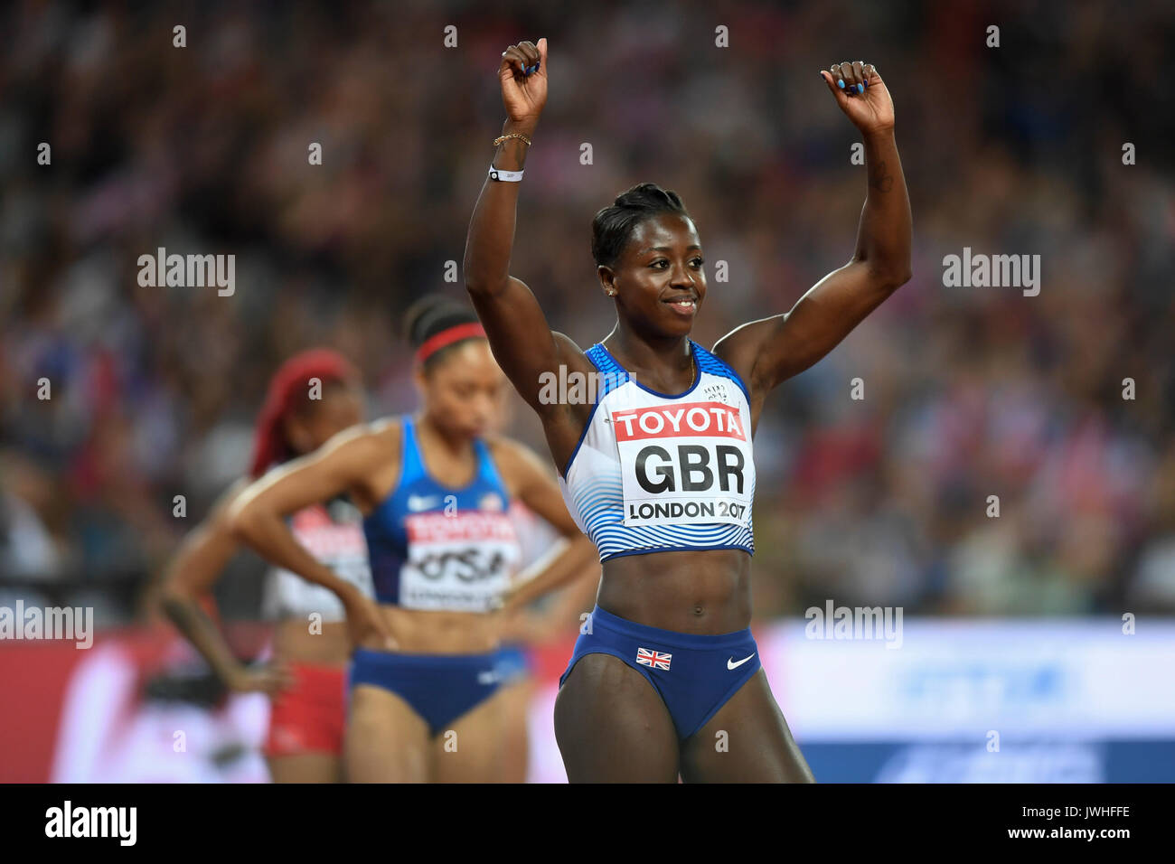 London, UK. 12 August 2017. Desiree Henry in position for the second ...
