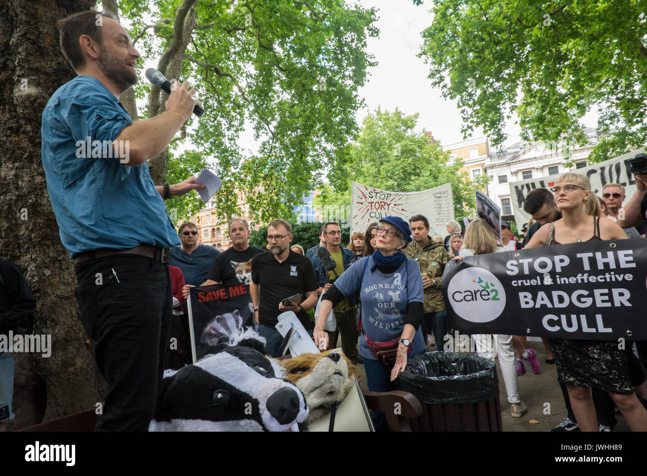 London, UK, 12th August 2017. Make Badger Culling, Fox Hunting & Driven ...