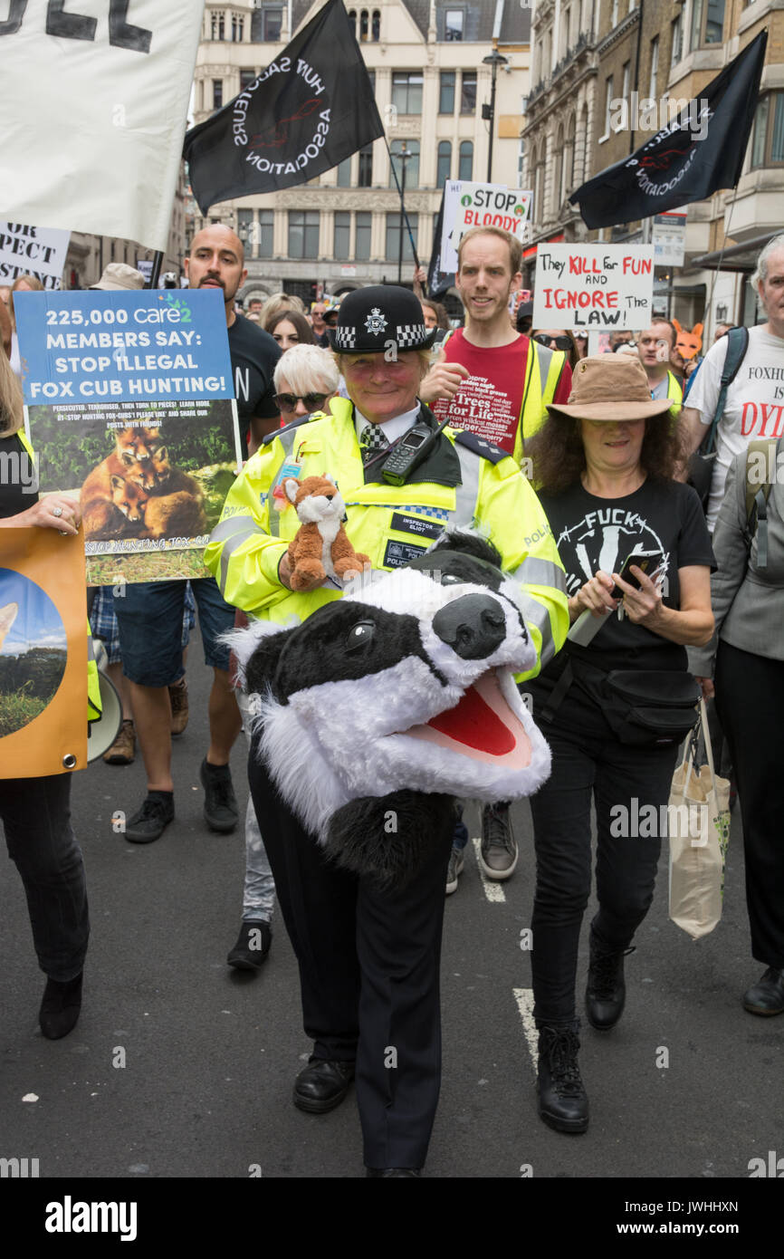 London, UK, 12th August 2017. Make Badger Culling, Fox Hunting & Driven ...