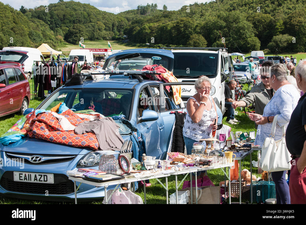 Tre'r-ddol village,Ceredigion, Wales, UK. 13th August, 2017. Sunday car ...