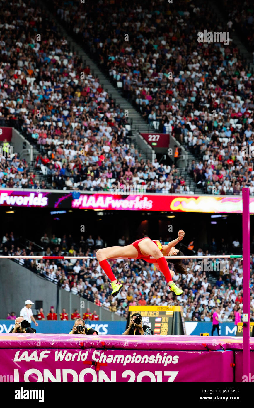 London, UK. 12th Aug, 2017. Ruth Beitia, Spain, the women's high jump ...