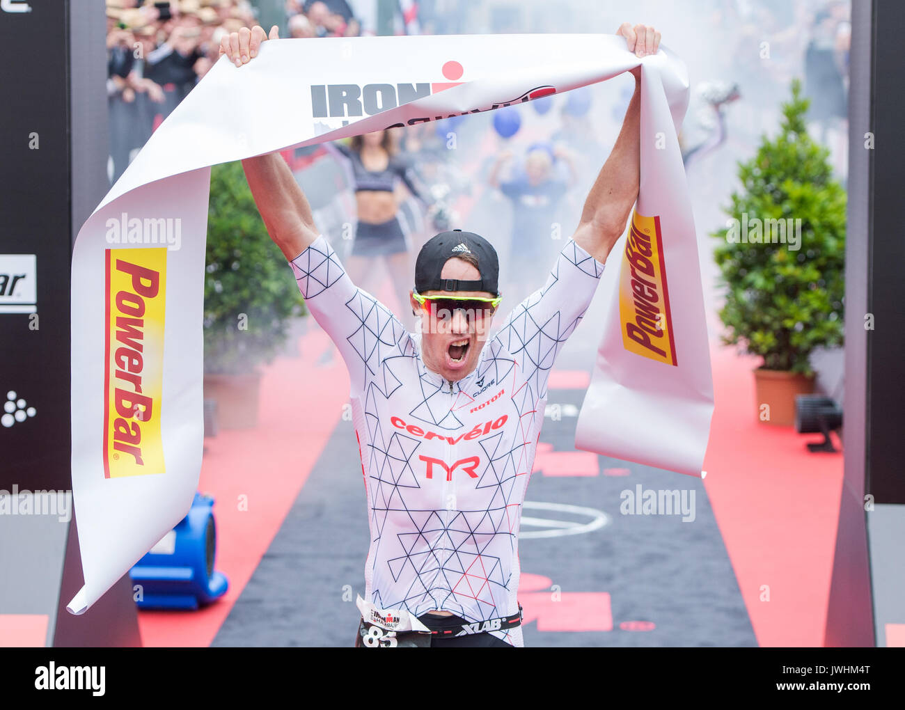 Hamburg, Germany. 13th Aug, 2017. South African athlete and Ironman ...