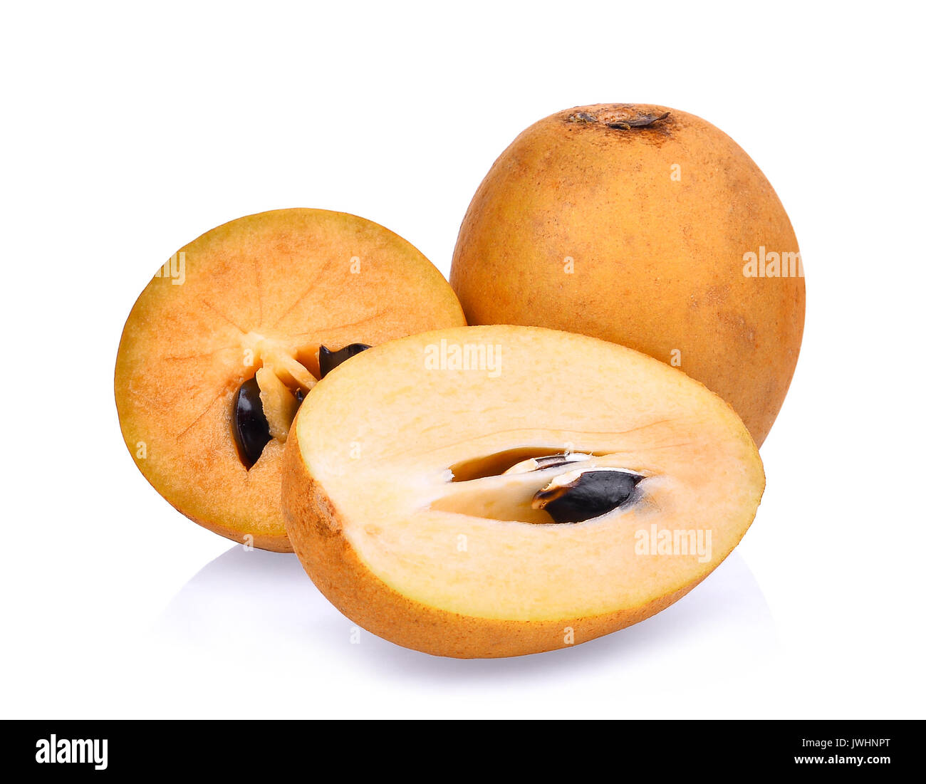 fresh sapodilla fruit isolated on white background Stock Photo - Alamy