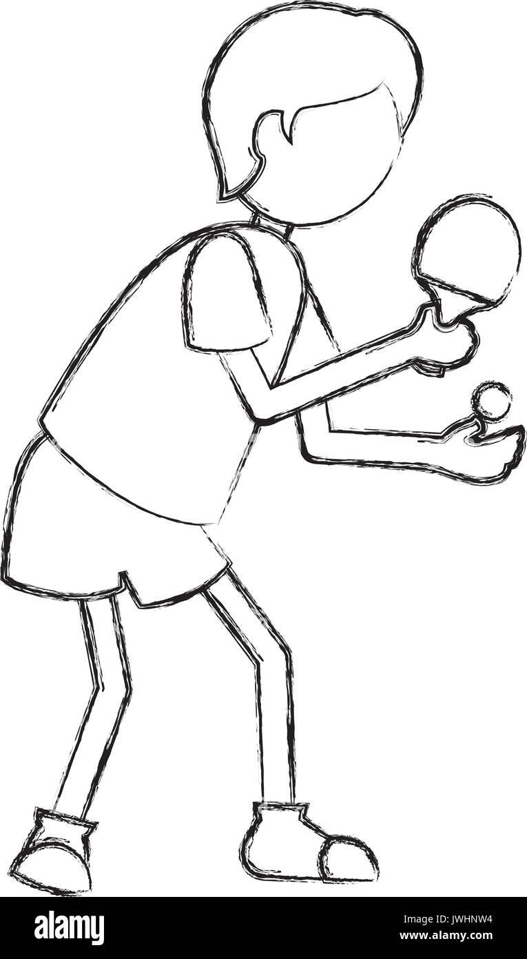 ping pong player silhouette vector illustration design Stock Vector ...