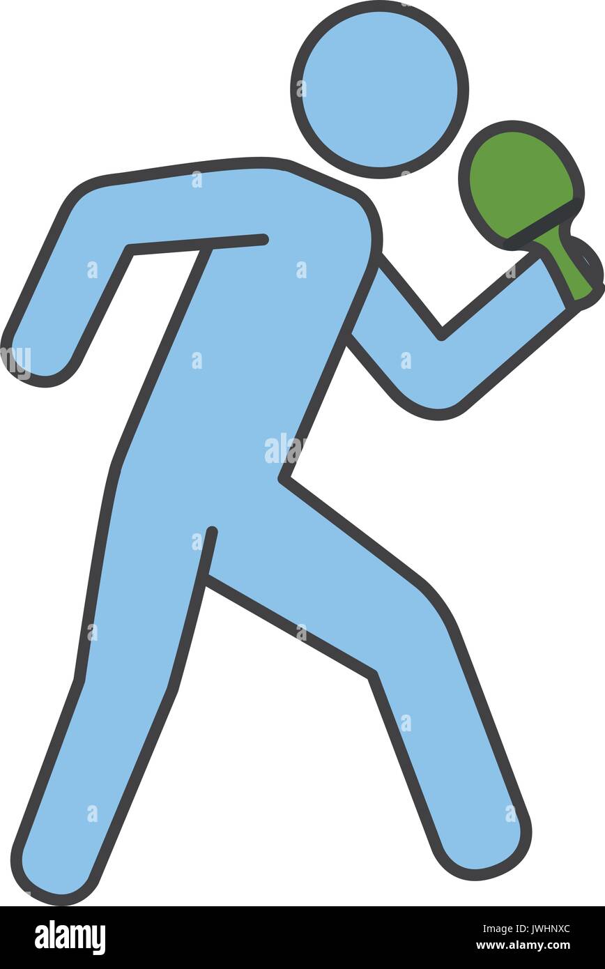 ping pong player silhouette vector illustration design Stock Vector ...