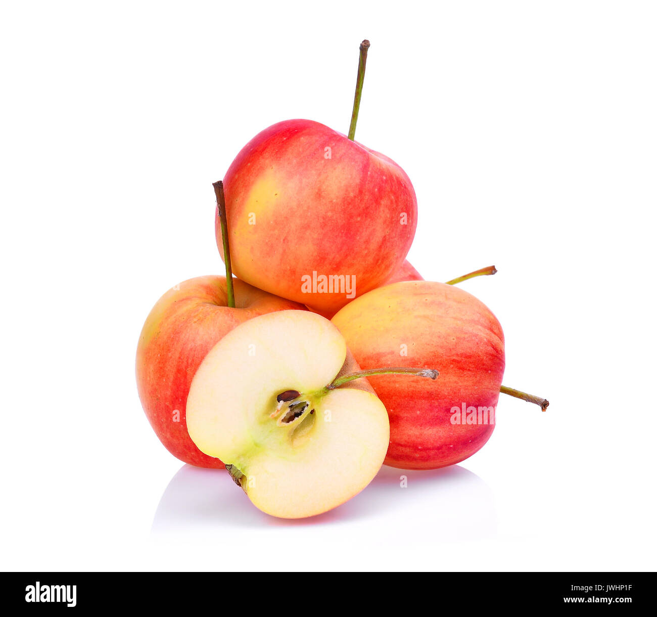 red dwarf apple isolated on white background Stock Photo - Alamy