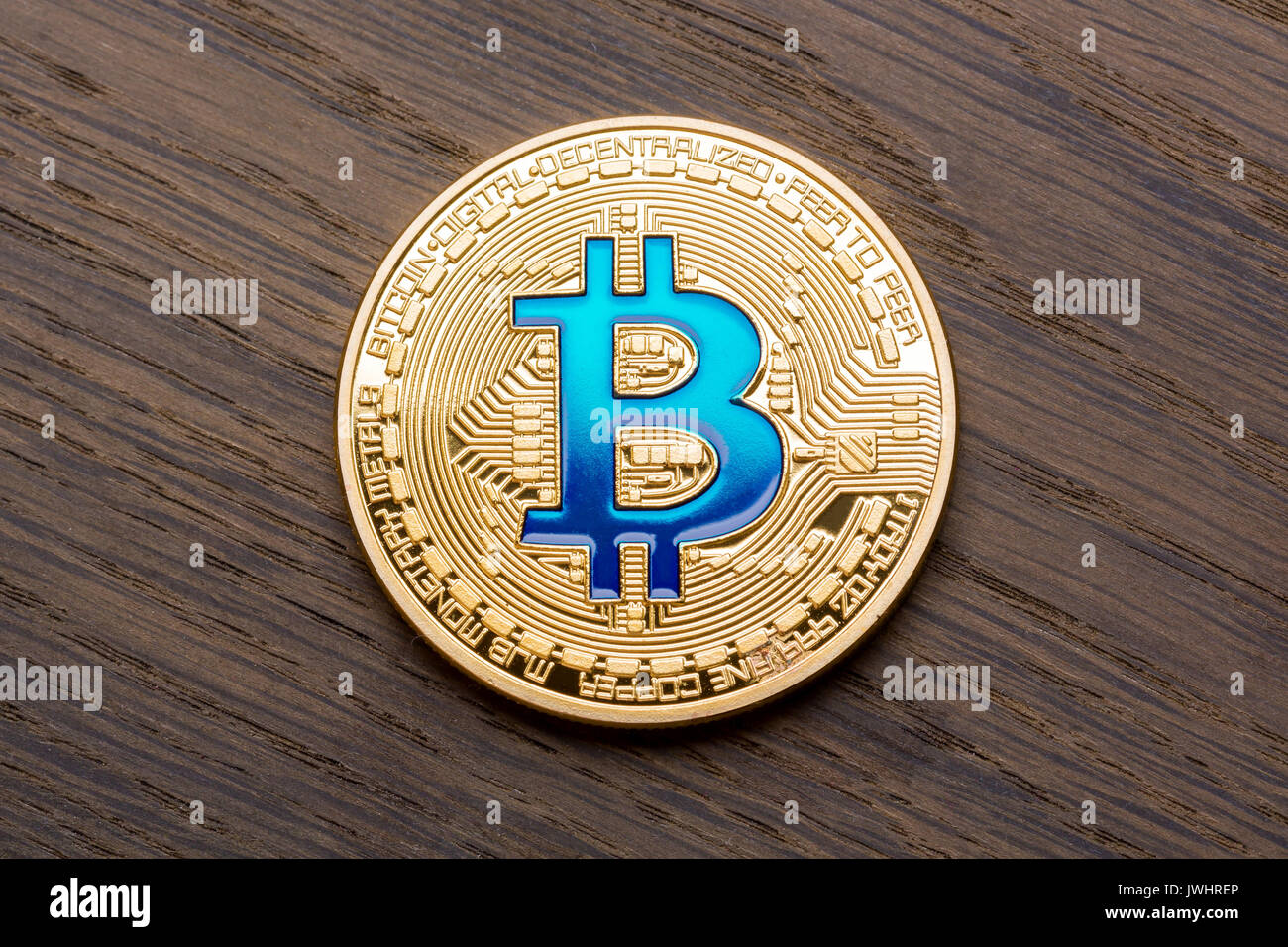 Red background with golden blue bitcoin Stock Photo - Alamy