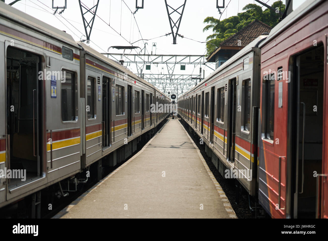 Train lane on waiting Stock Photo - Alamy