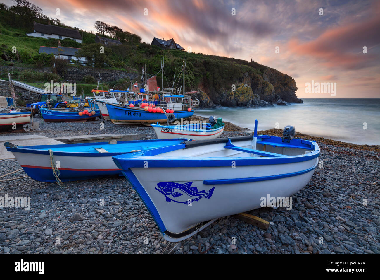 Cadgwith Cove captured at sunrise Stock Photo - Alamy