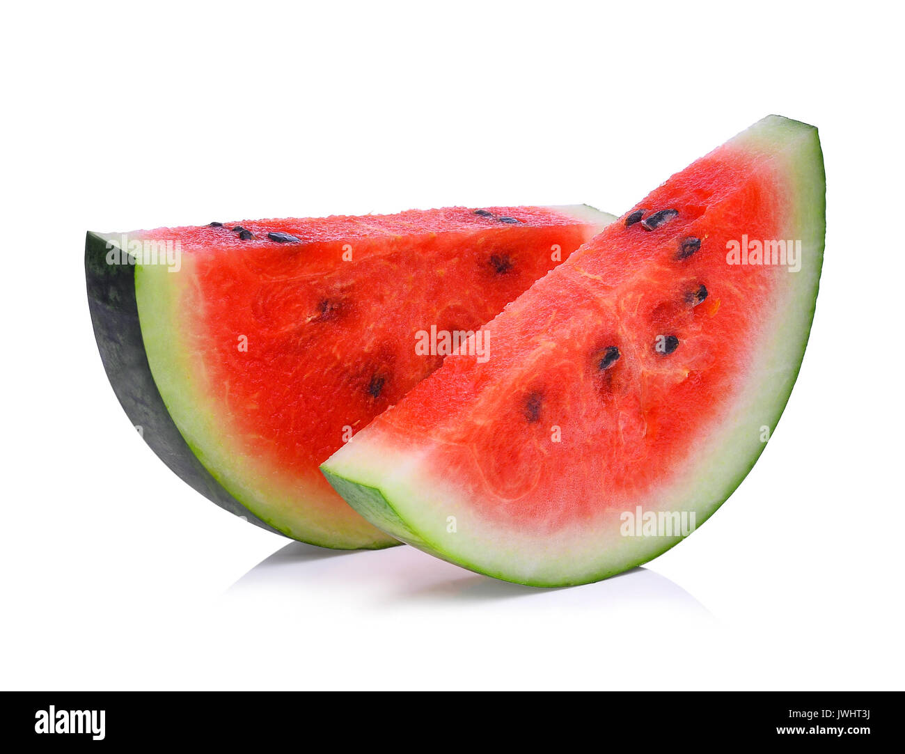 Slice of fresh watermelon isolated on white background Stock Photo - Alamy