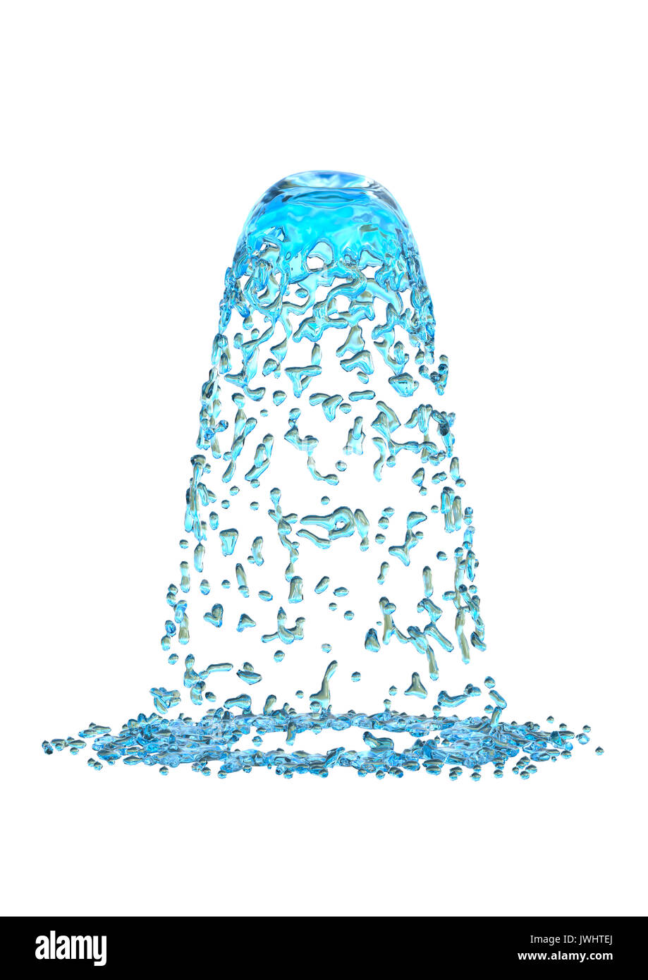 3D rendering of an abstract water fountain isolated on white background ...