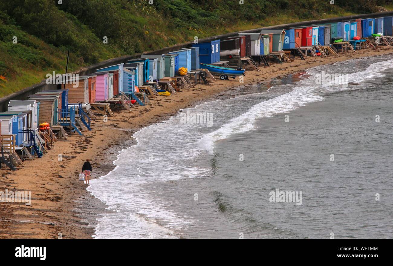 Beach huts at Nefyn beach in Gwynedd, north-west Wales Stock Photo - Alamy