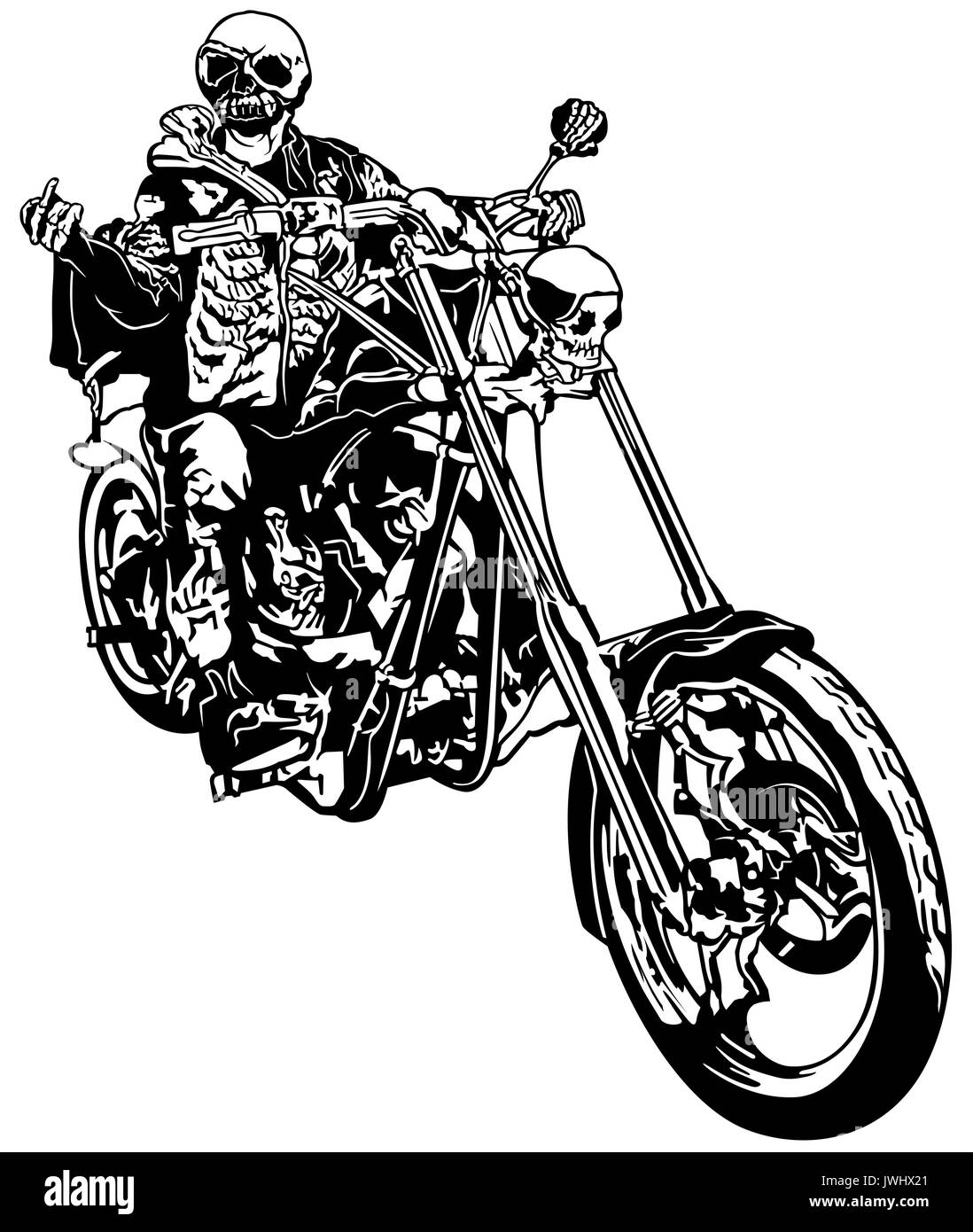 Skeleton Rider On Chopper Stock Vector Image & Art - Alamy