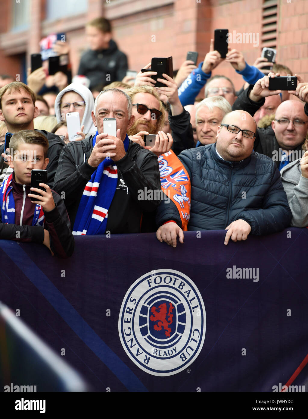 Rangers team bus arrives hi-res stock photography and images - Alamy