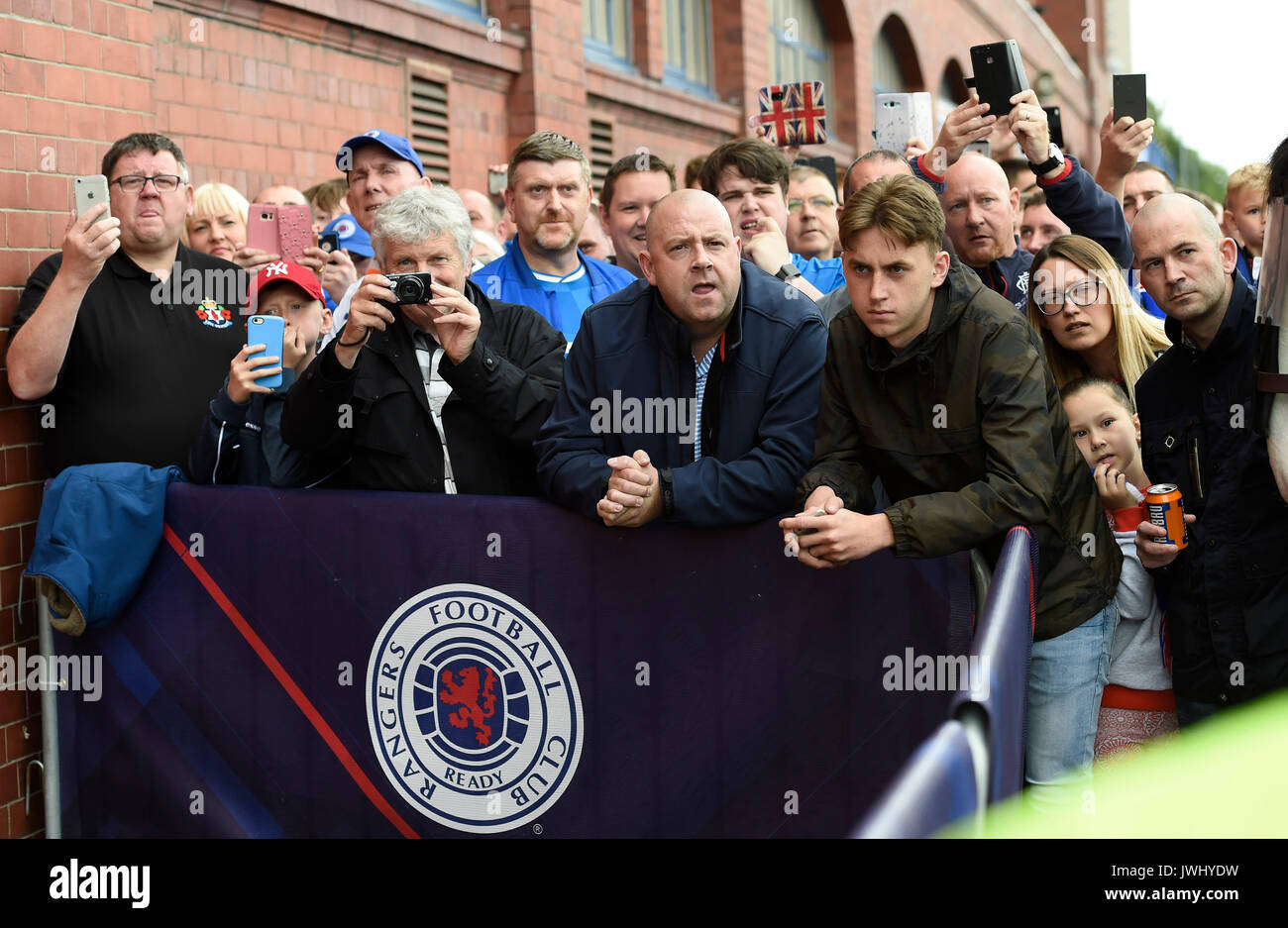 Rangers team bus arrives hi-res stock photography and images - Alamy