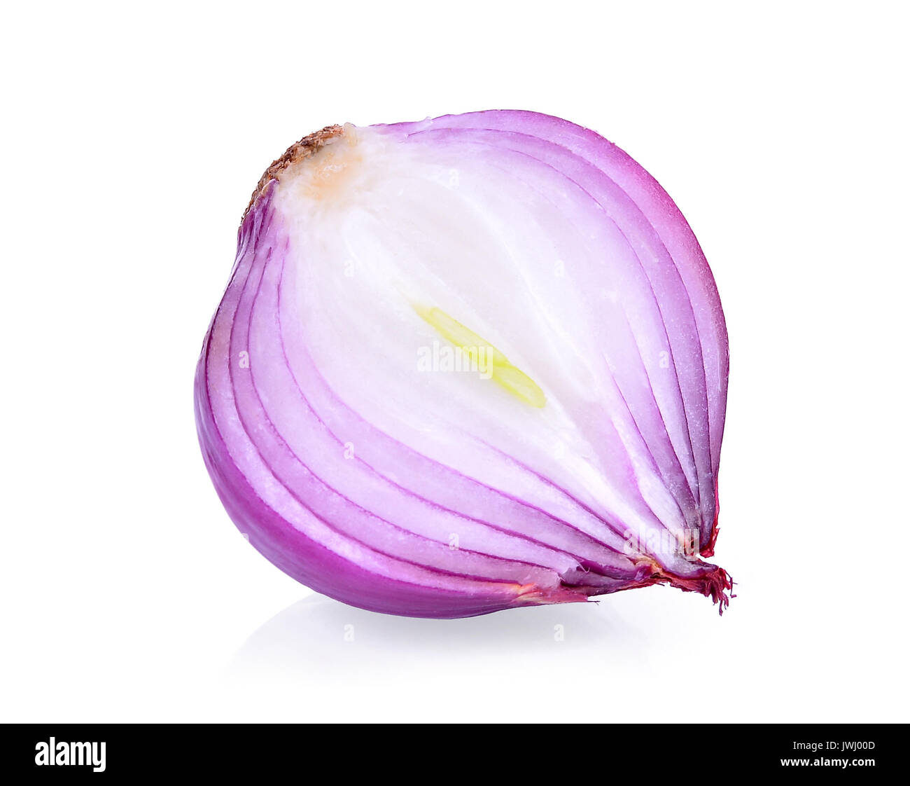 half of Red onion slice isolated on white background Stock Photo - Alamy