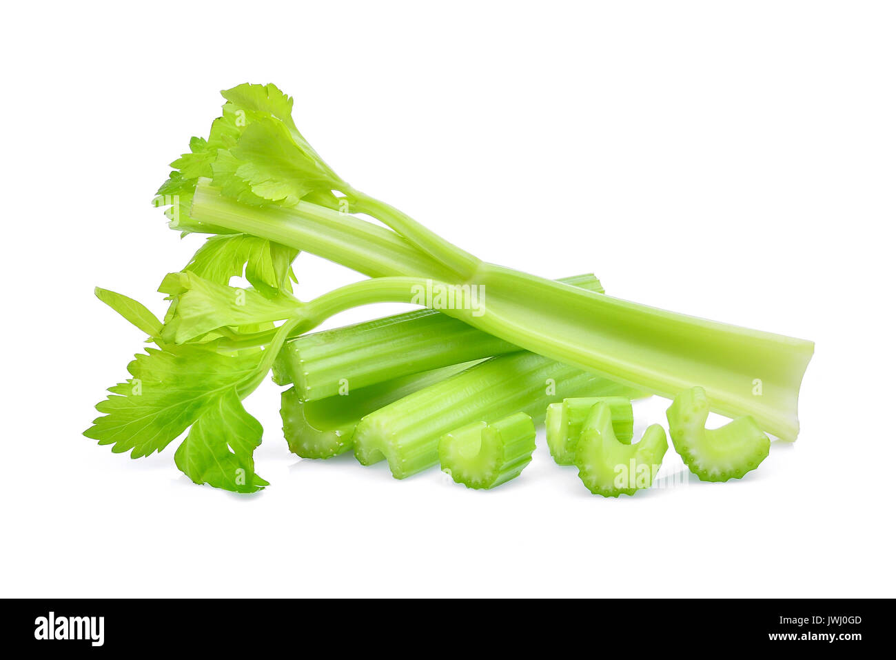 fresh celery isolated on white background Stock Photo - Alamy