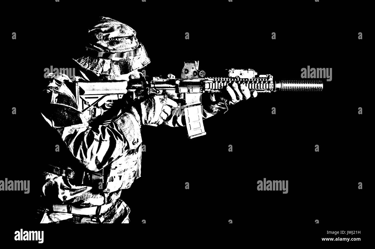 Pointing gun at shadow hi-res stock photography and images - Alamy