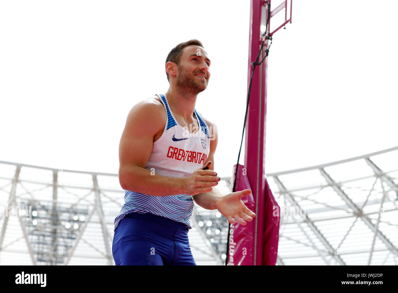 Great Britain's Ashley Bryant competes in the Pole Vault during the Men ...