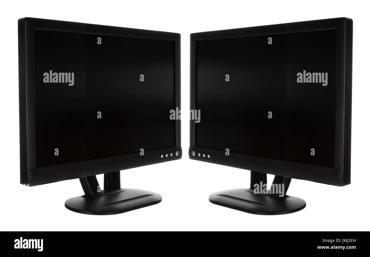 Monitors on White Background Stock Photo - Alamy
