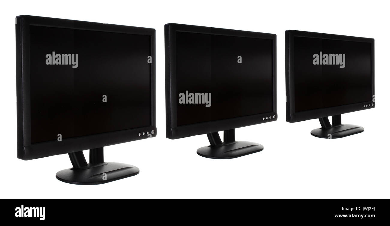 Computer monitors on desk hi-res stock photography and images - Alamy