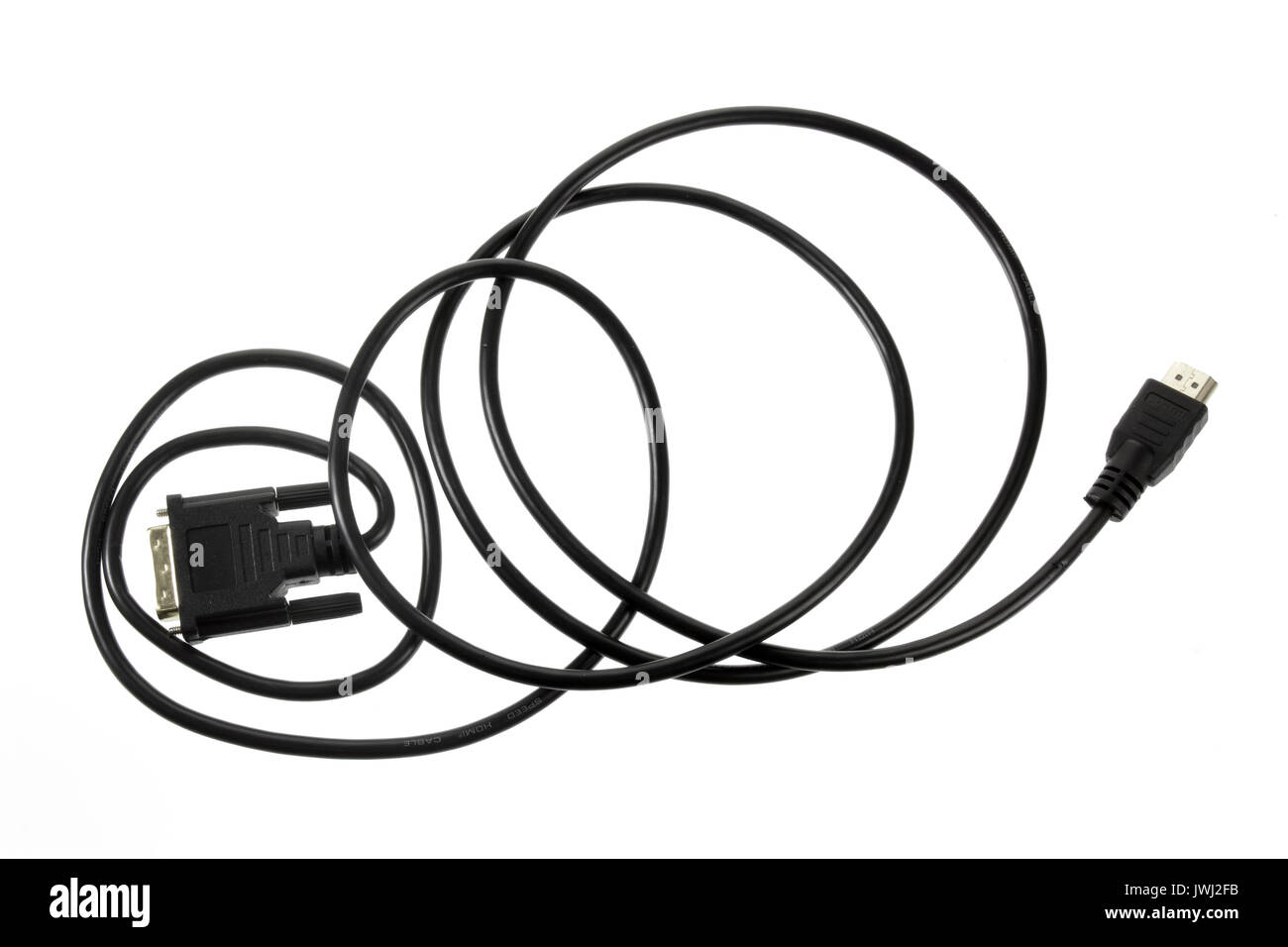 Computer Cable on White Background Stock Photo - Alamy