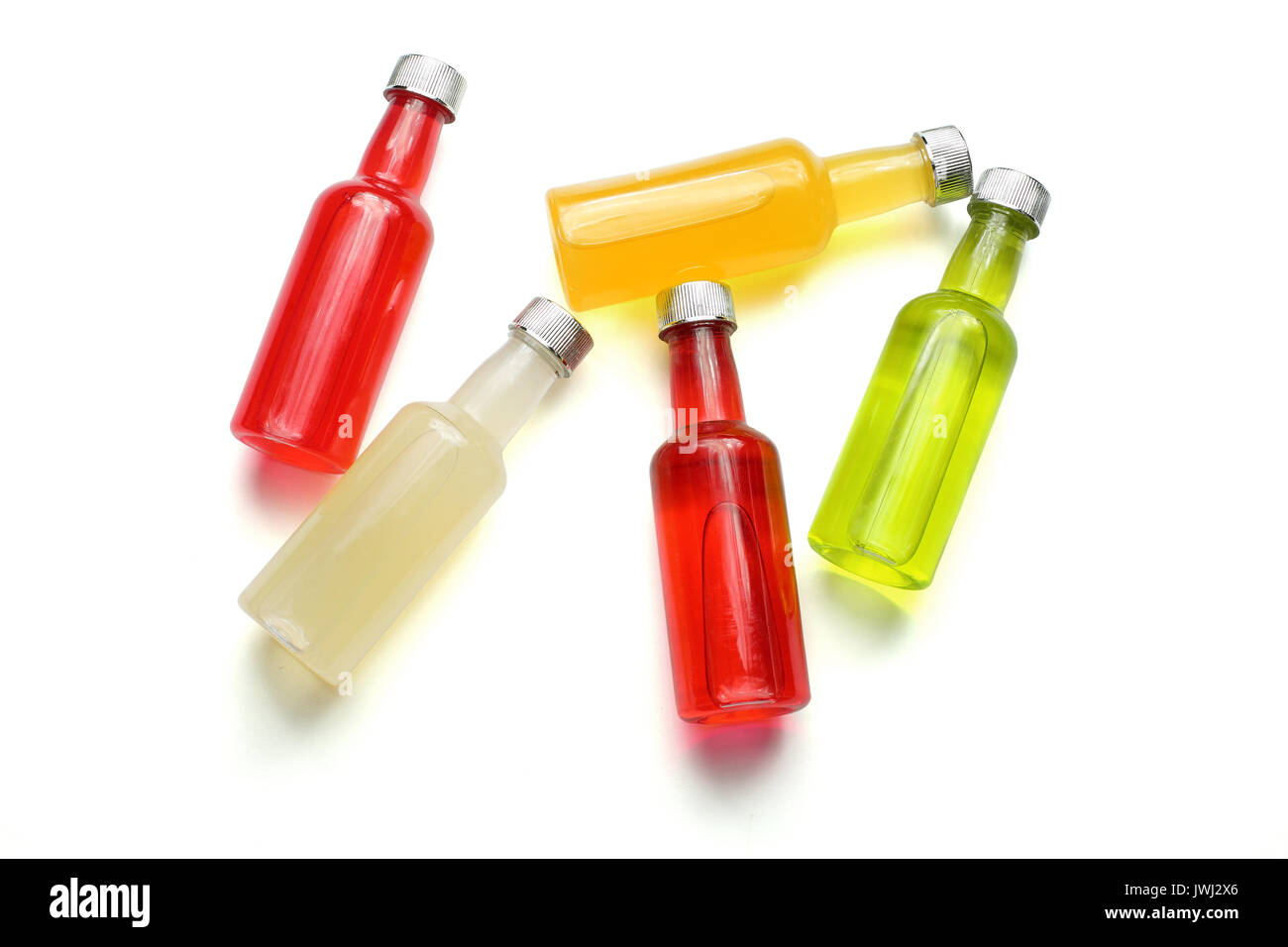 Cocktail Mixtures on White Background Stock Photo - Alamy