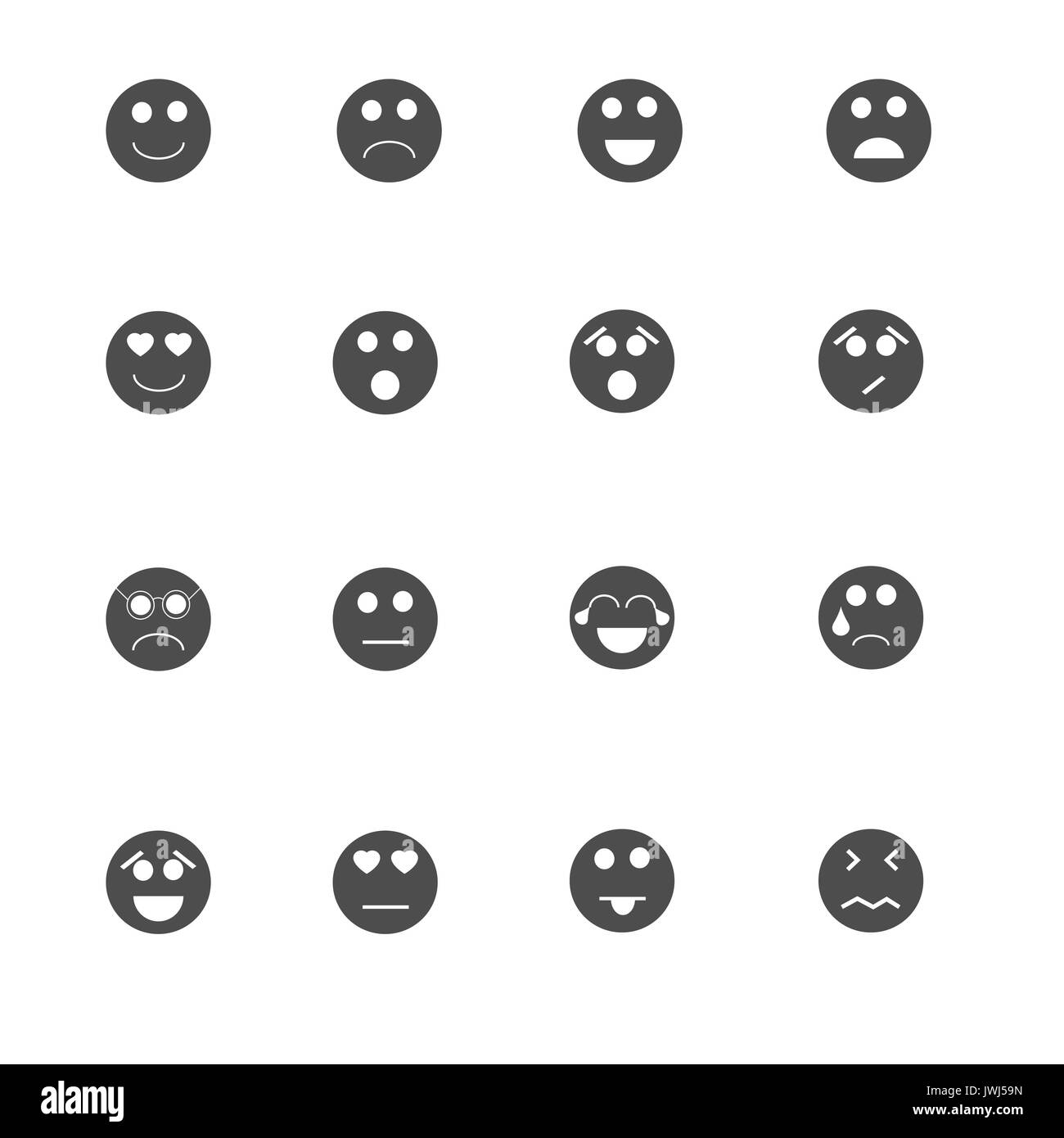 emoticon icons set vector Stock Photo - Alamy
