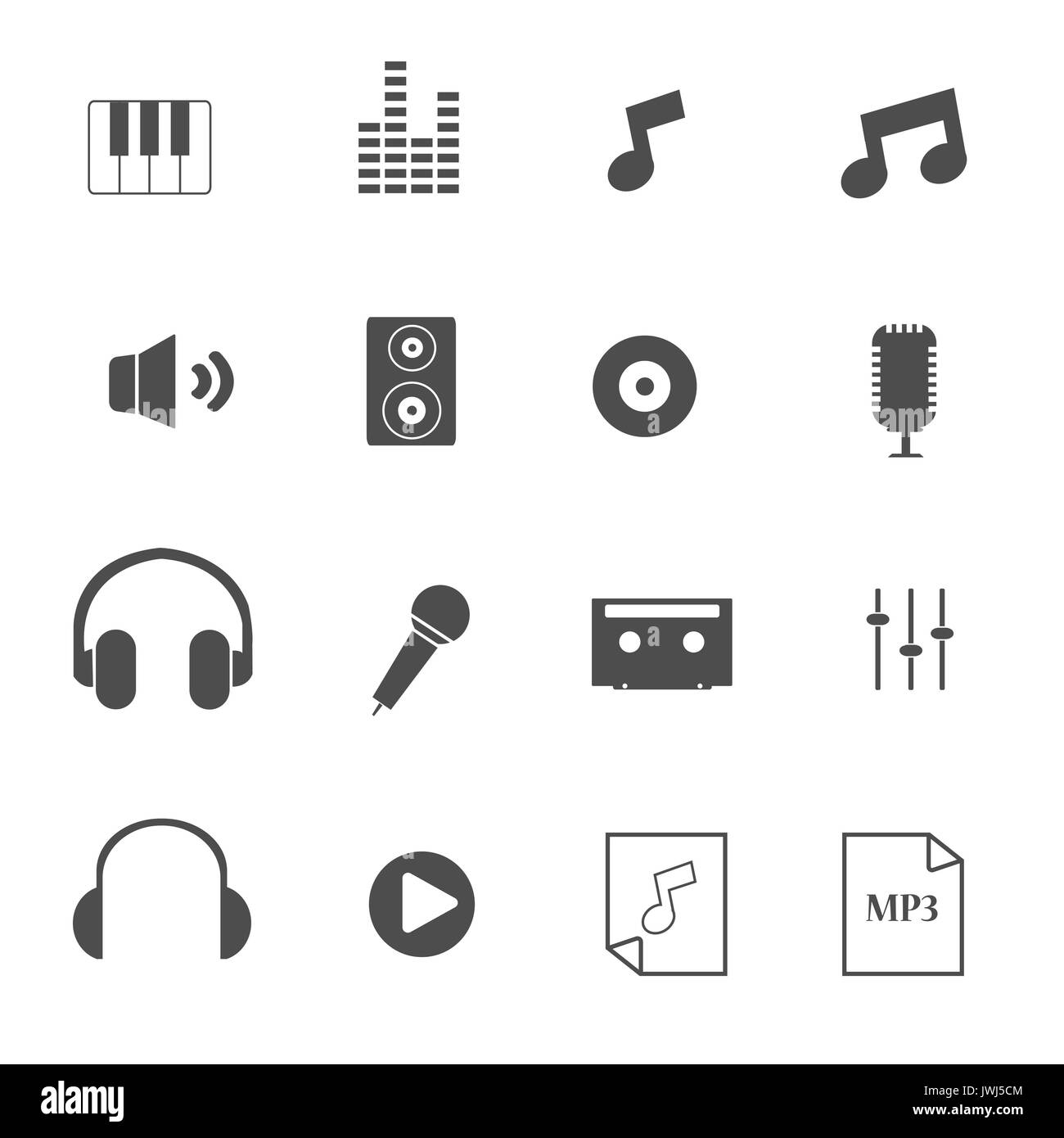 Icon streaming music Black and White Stock Photos & Images - Alamy