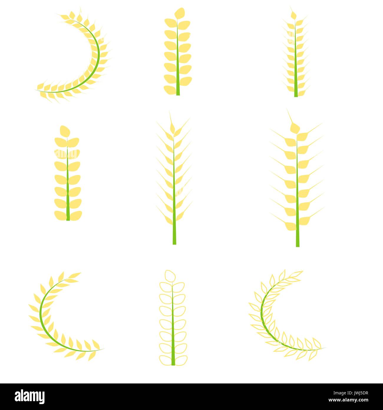 rice icons set vector Stock Photo - Alamy