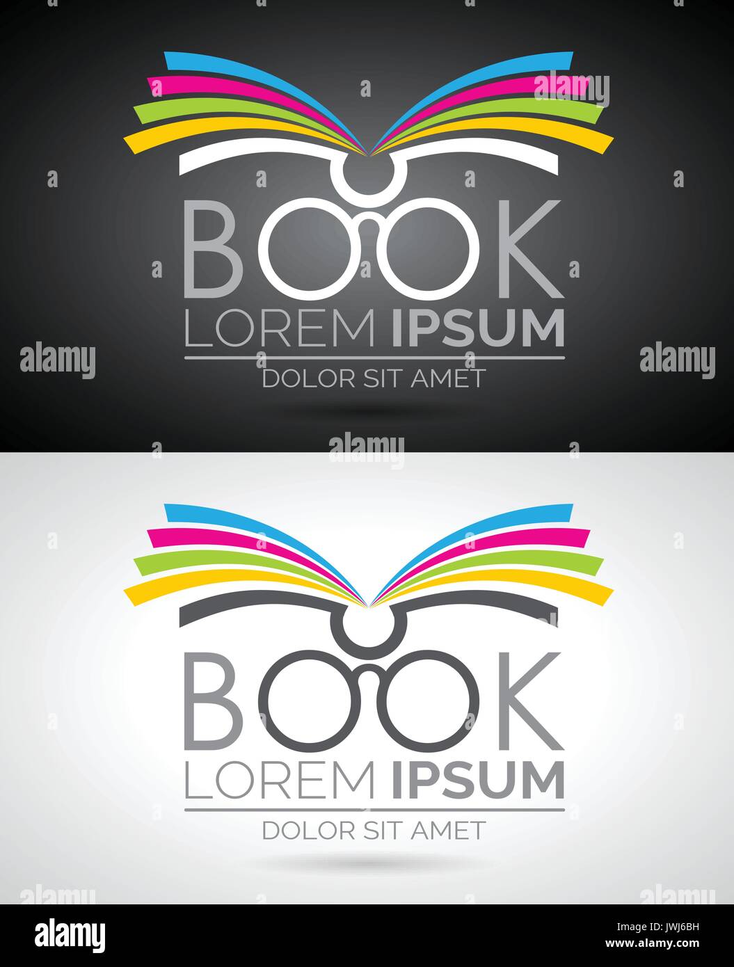 Vector book logo illustration. Icon template for education or company ...