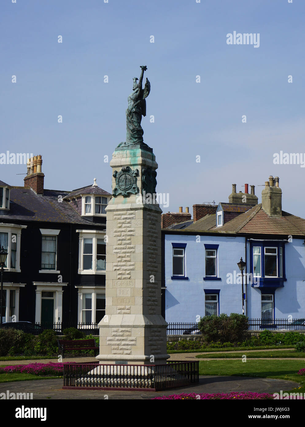WW1 WW2 War Memorial statue in the form of a Bronze angel or winged ...