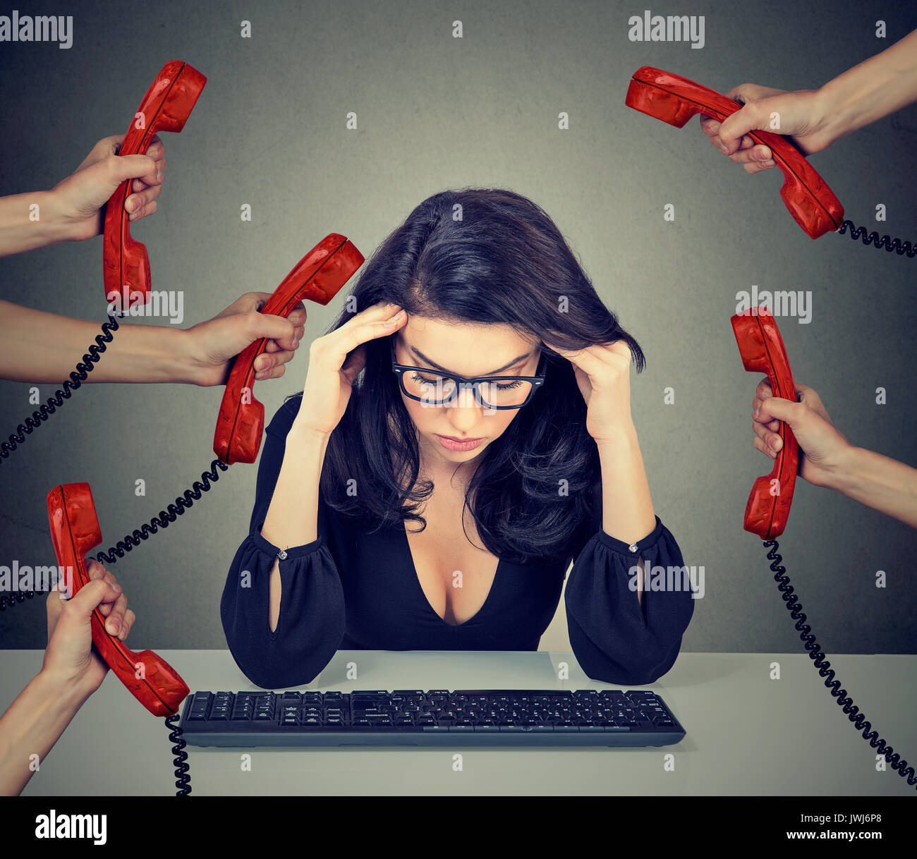 Multitasking woman stress hi-res stock photography and images - Alamy