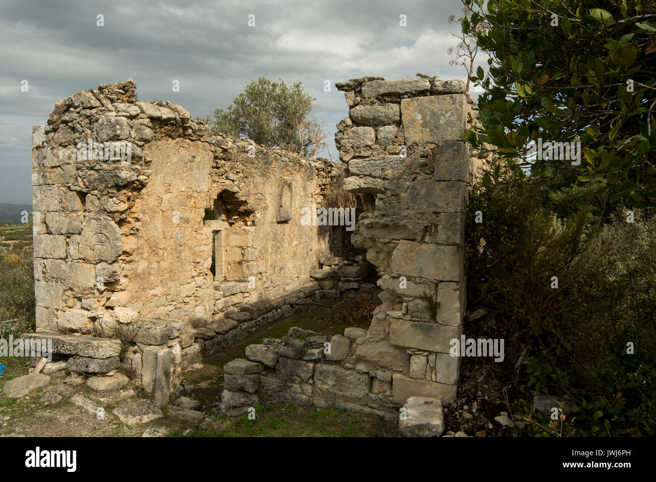 Just aside the excavations of the Roman town Eleutherna stands the ...