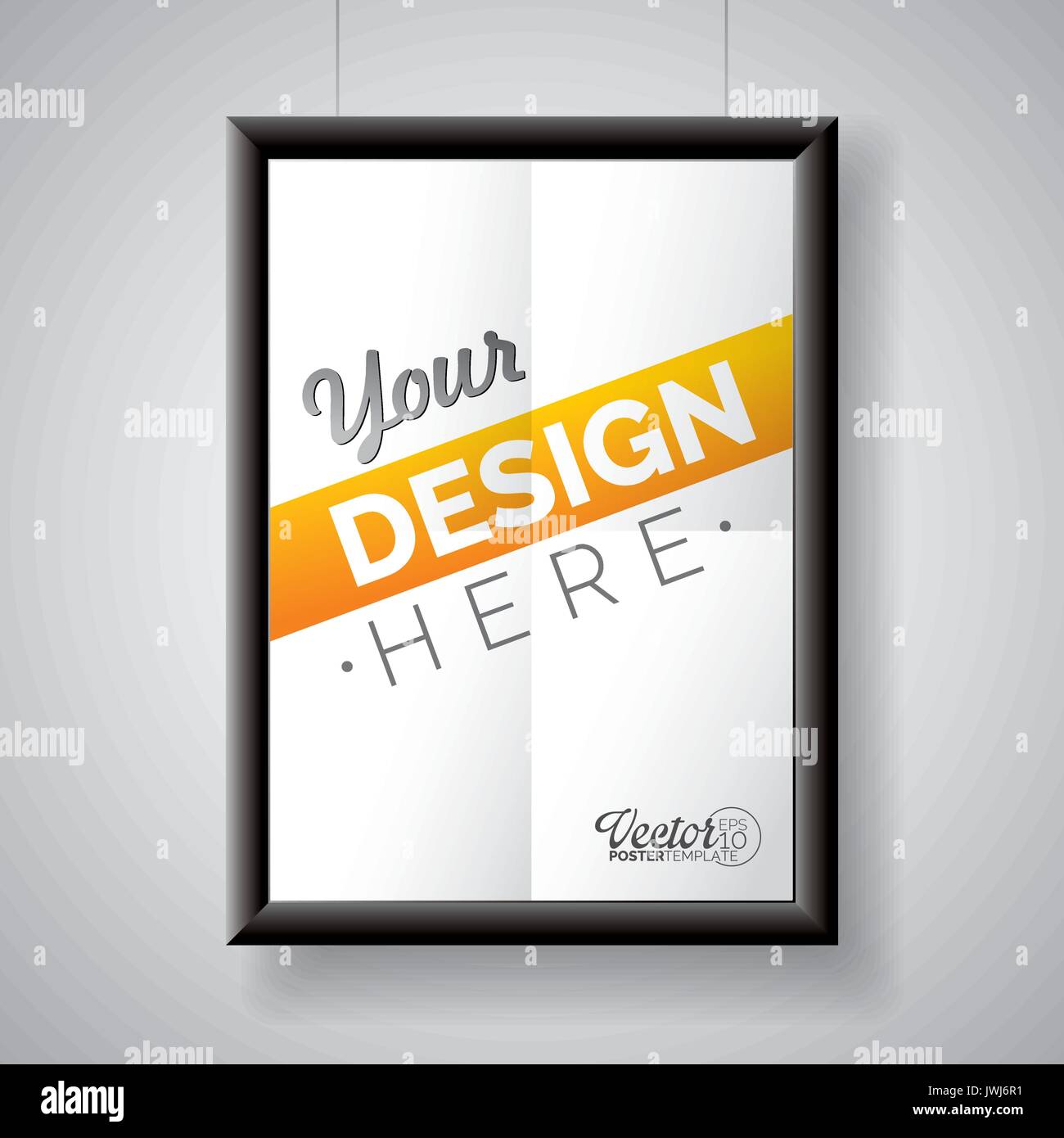 Vector poster frame template of a folded paper sheet. Eps 10 ...