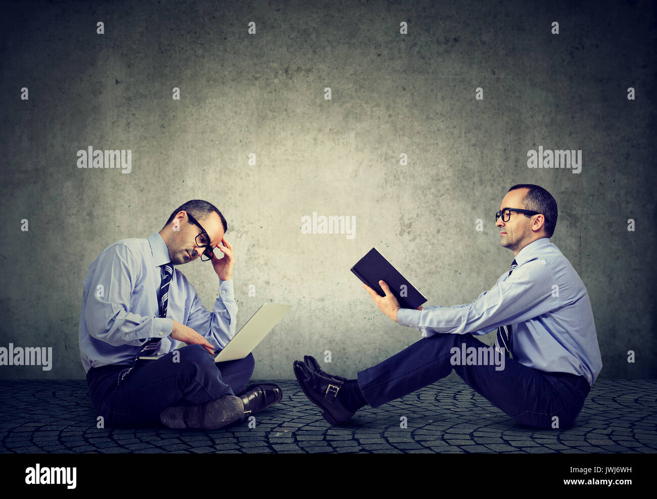 Man working book on floor hi-res stock photography and images - Alamy