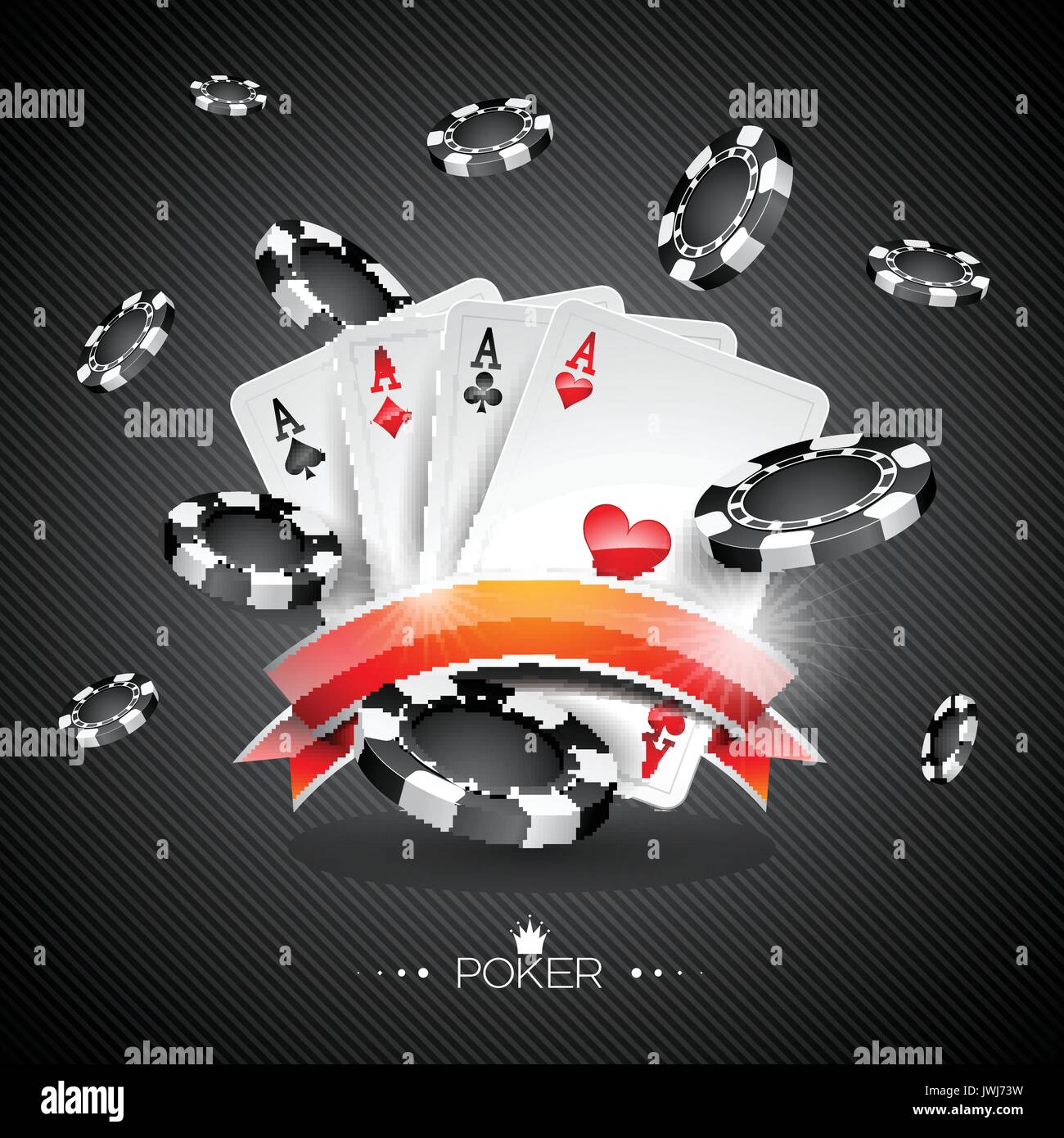 Vector illustration on a casino theme with poker symbols and poker ...