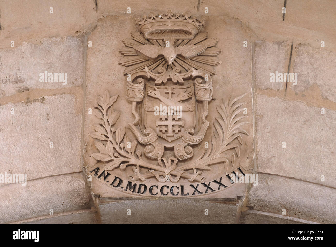The emblem of the Franciscan order in Jerusalem the guardian of the ...