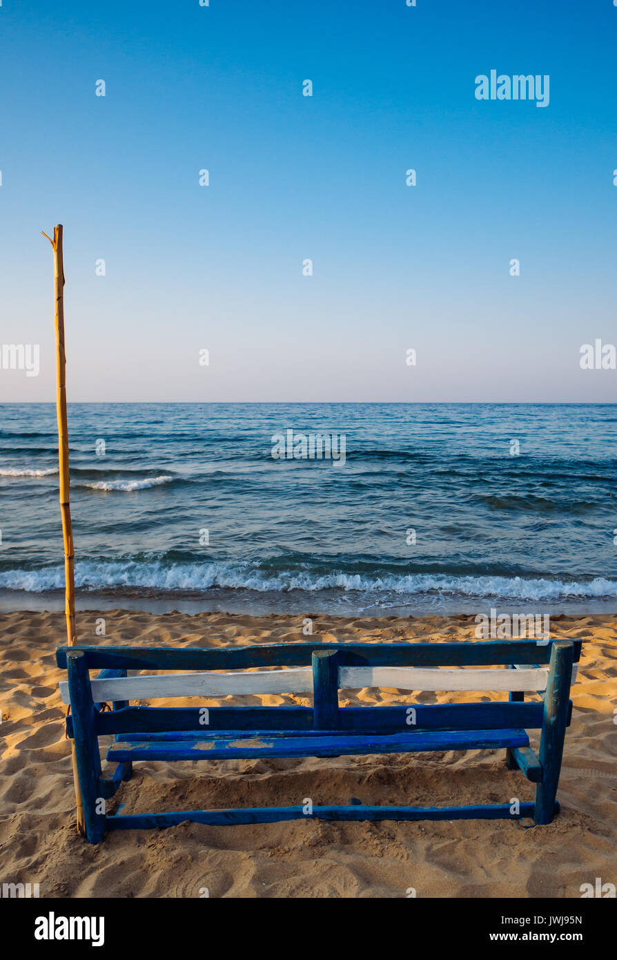 Bench beach waves hi-res stock photography and images - Alamy