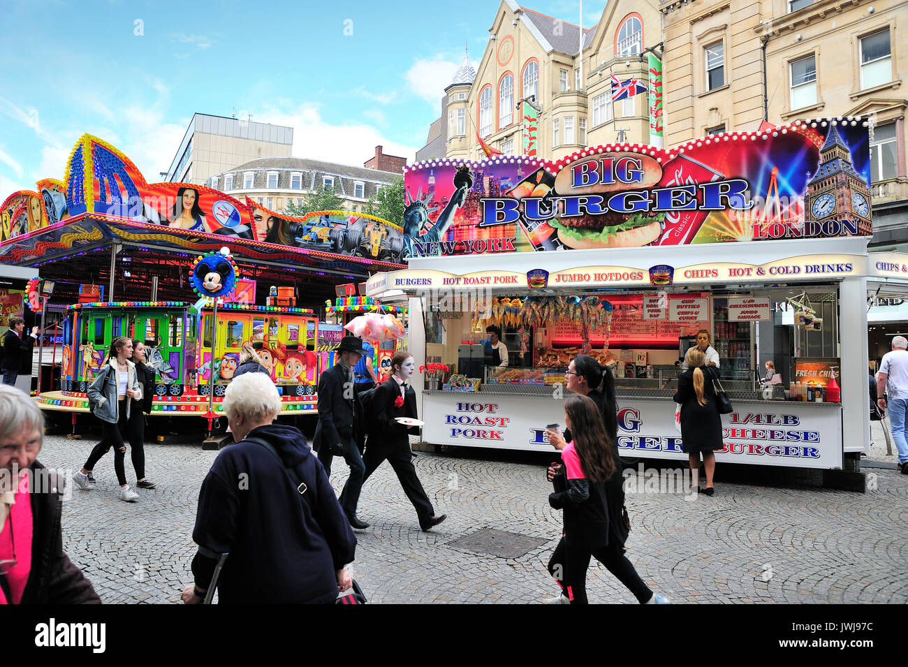 Fairground in Sheffield City Centre Stock Photo - Alamy