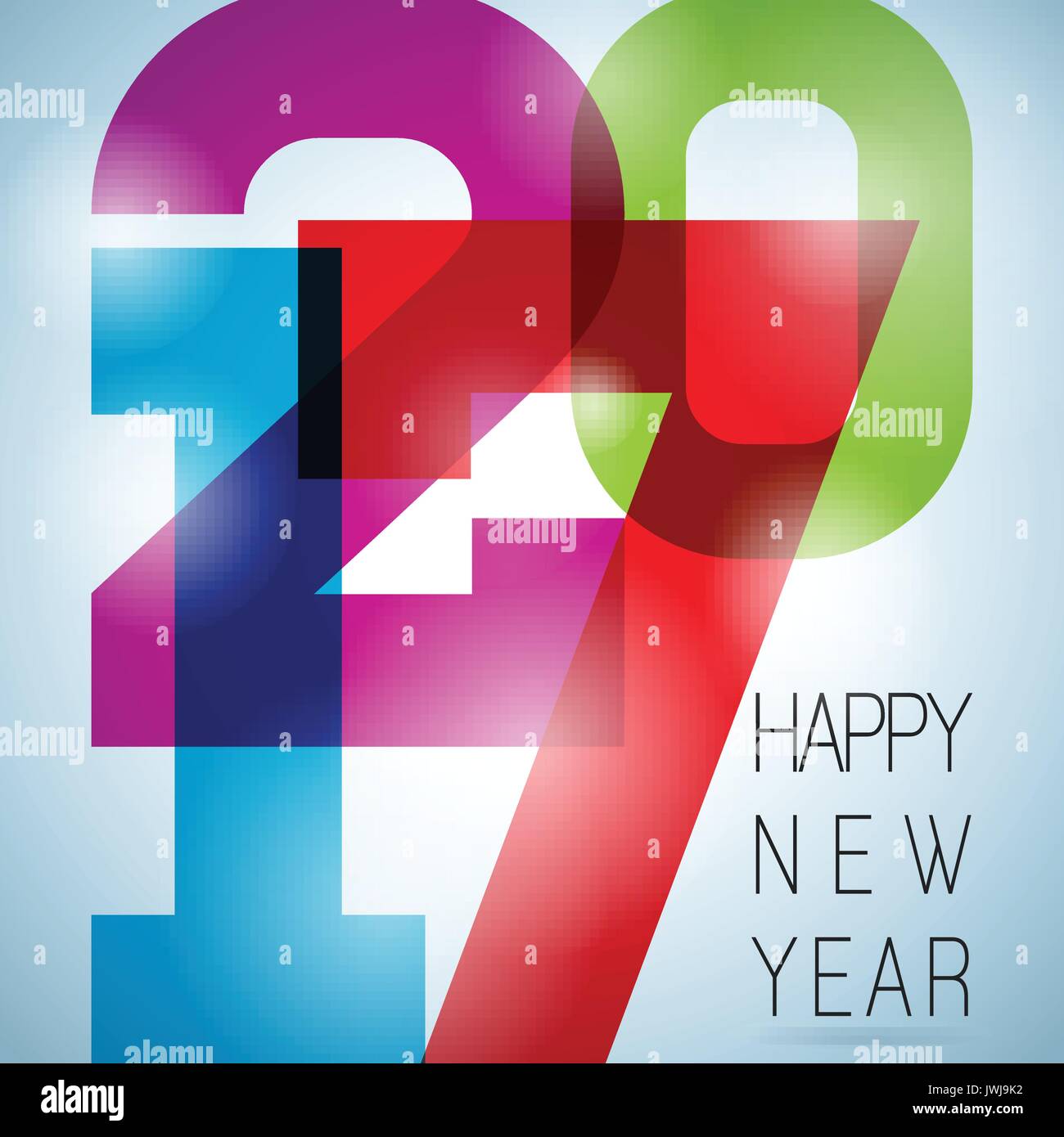 Vector Happy New Year 2017 colorful celebration background with ...