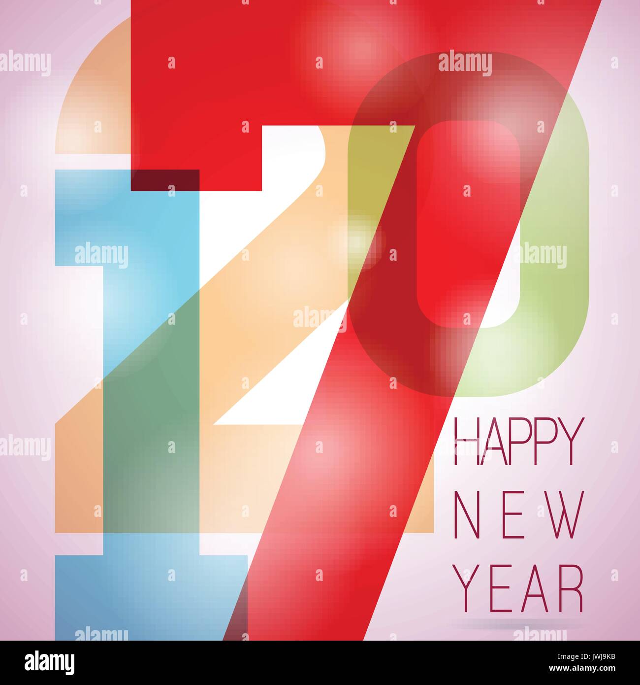 Vector Happy New Year 2017 colorful celebration background with ...