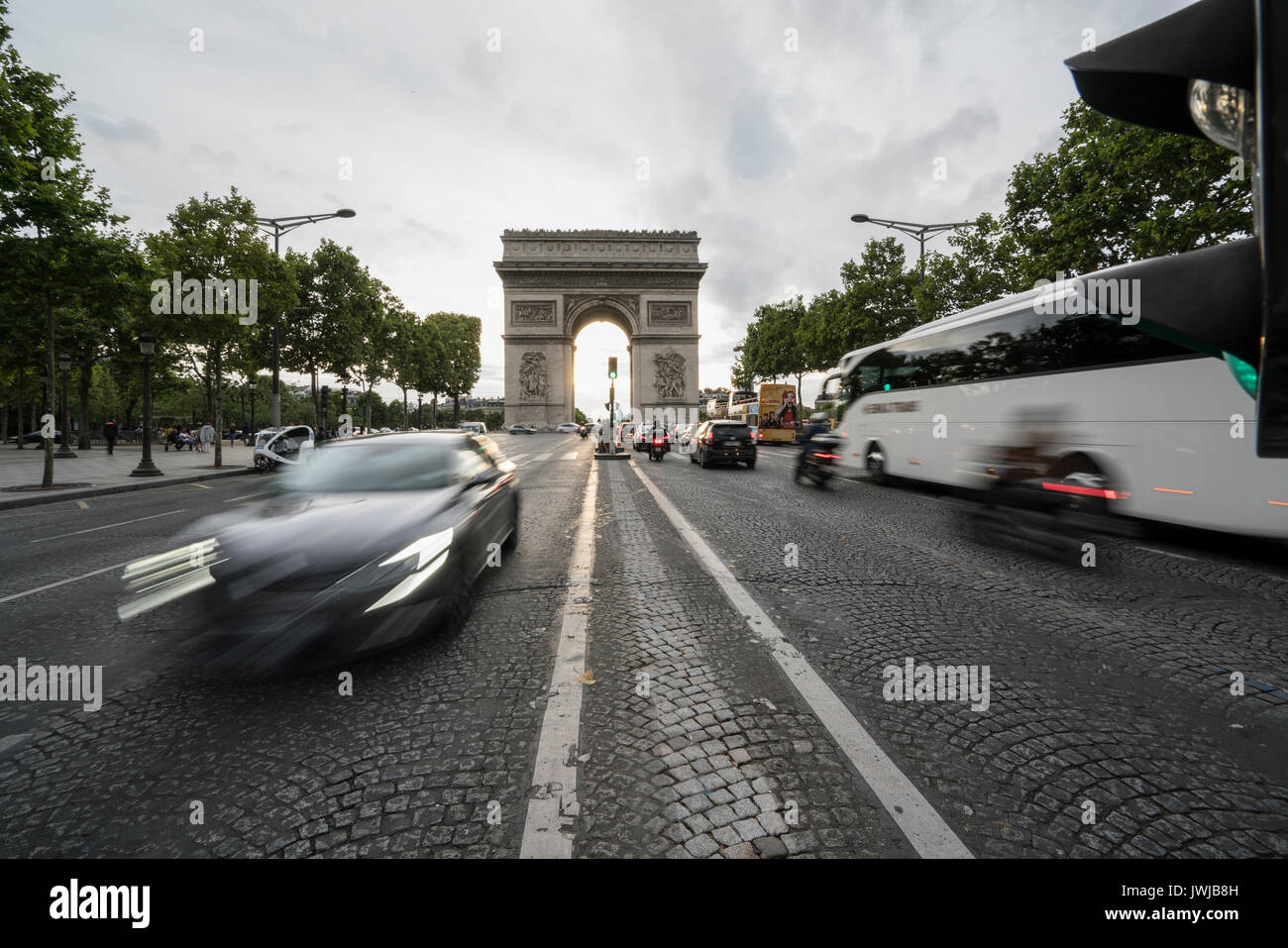 The traffic in the Champs Elysees in Paris Stock Photo - Alamy