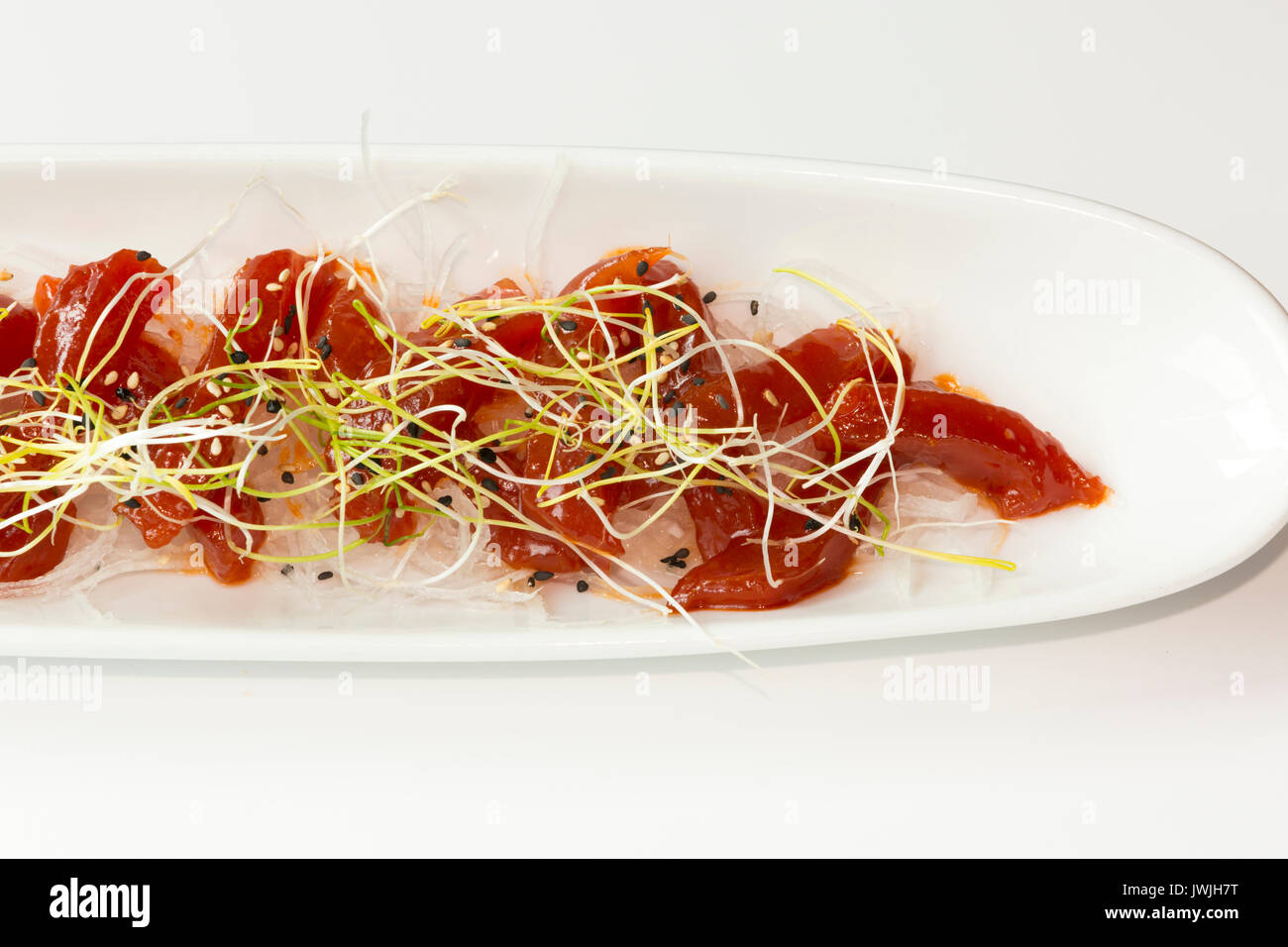 Tuna ribbons Korean style Stock Photo - Alamy
